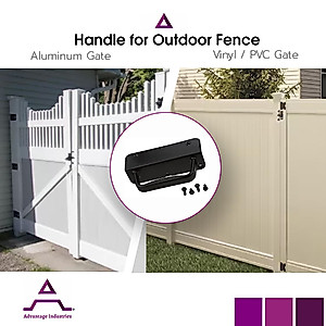 ADVANTAGE INDUSTRIES Nylon Gate Handle | Best Grip/Extra Knuckle Room | Left & Right Reversible | Sturdy Design w/Easy Alignment | Heavy Duty Outdoor Gate Pull | Aluminum & Vinyl/PVC 2 Pack - White
