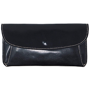 Floto Roma Clutch Women's Leather Snap Wallet Organizer (Vecchio Brown)