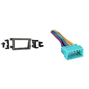 Metra 95-7870T Double DIN Installation Dash Kit for 2005-up Honda Ridgeline (Tan) & Metra 70-1721 Wiring Harness for 1998-2013 Acura/Suzuki/Honda Vehicles