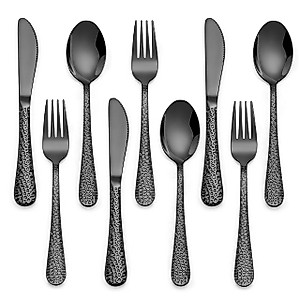 9-Piece Toddler Kids Silverware Set, HaWare Stainless Steel Hammered Flatware, Preschooler Eating Utensils Includes 3 Spoons 3 Forks 3 Knives, Metal Children Cutlery for Home School, Mirror Finished
