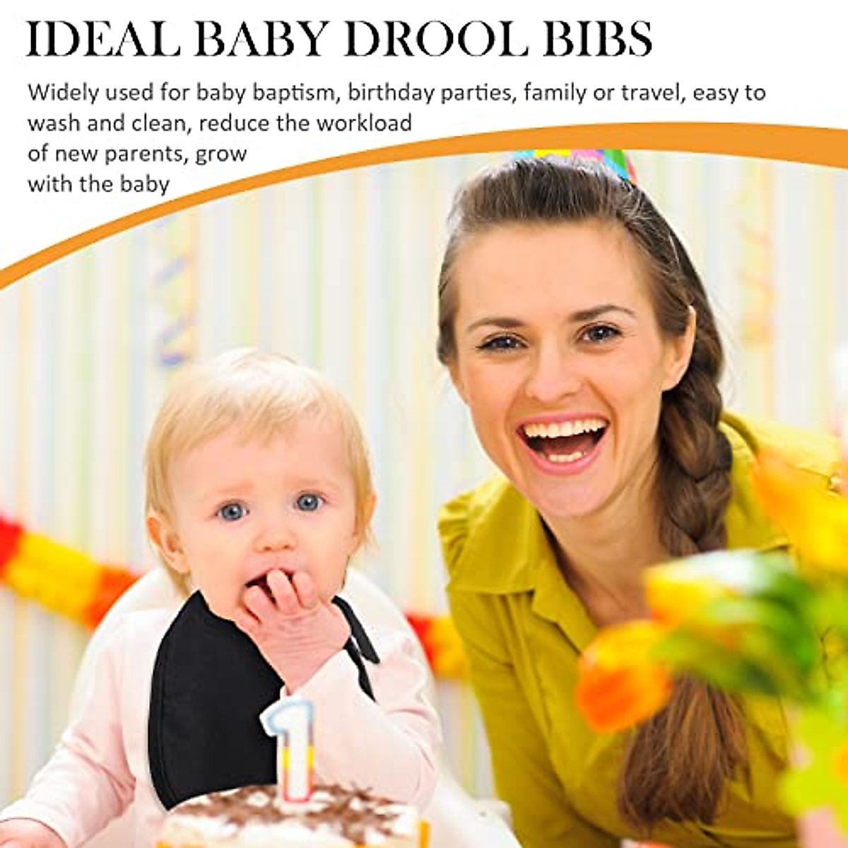 Yahenda 24 Pcs Baby Bandana Drool Bibs Soft and Absorbent Cotton Toddler Bibs Set with Adjustable Snap for Boys Girls Newborn Unisex Infants Feeding Teething Drooling, Plain Colors