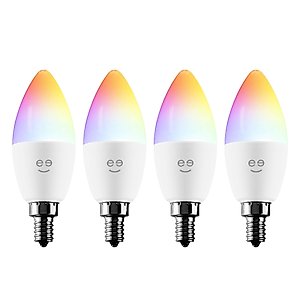 Prisma Plus E12 B11 Candle Wi-Fi Smart Bulb - 40W Color and Tunable White Smart (4-Pack)