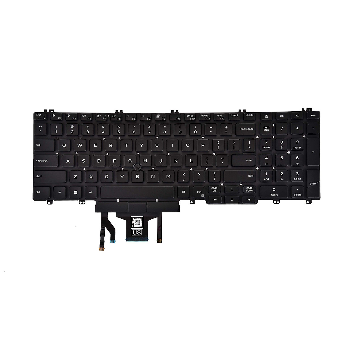 Replacement Keyboard for Dell Latitude 5500 5501 5510 5511, Precision 3540 3541 3550 3551 Series Laptop with Backlit with Pointer US Layout P/N: 0MMH7V NSK-EX0BC PK132FA1B00