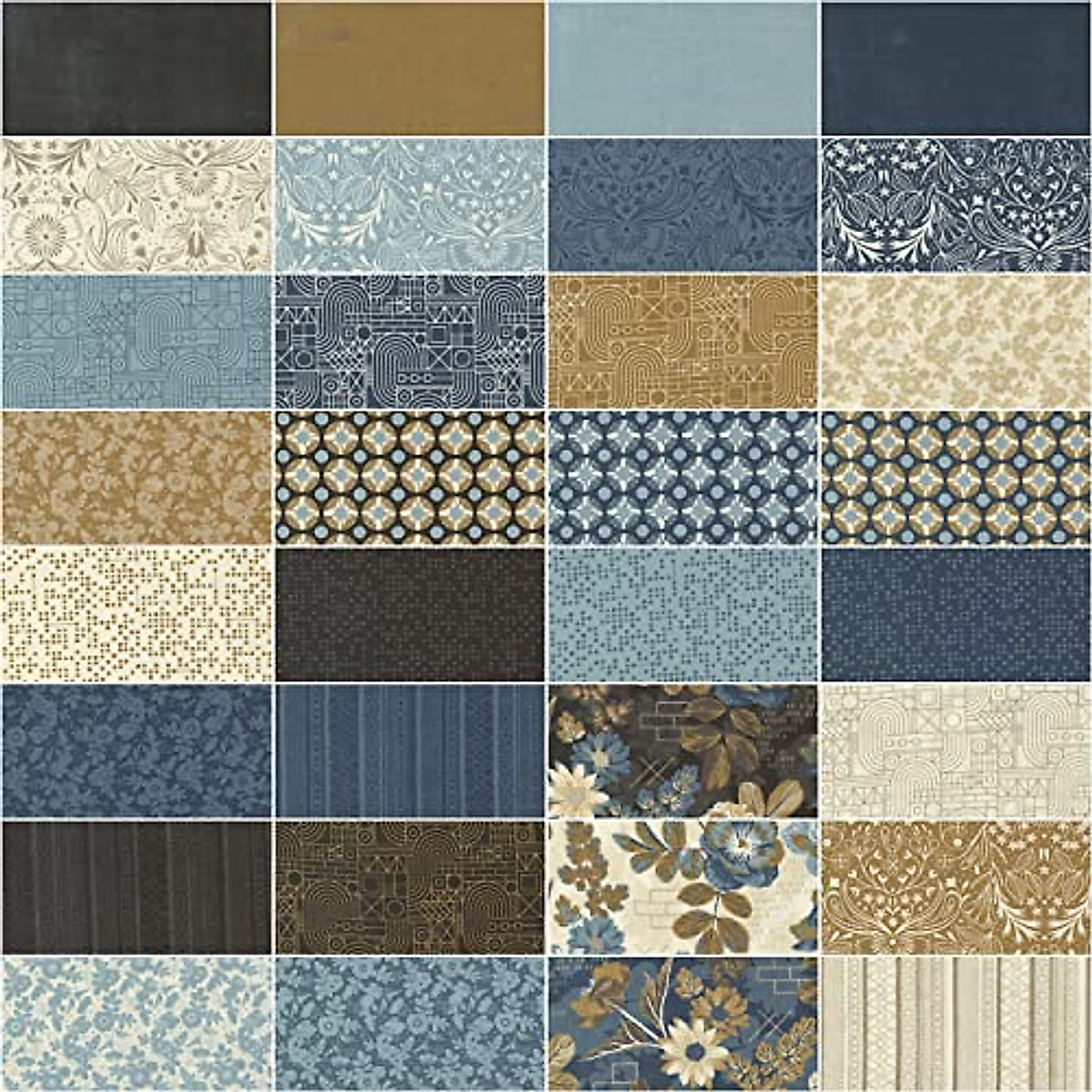 Moda Fabrics Decorum Charm Pack by BasicGrey; 42-5inch Precut Fabric Quilt Squares 5 Inches