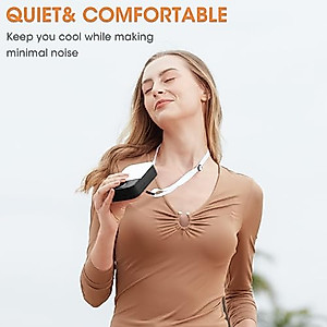 Andwing Portable Neck Fan Rechargeable, Mini Fan Handheld with Waist Clip 3 Speed Adjustable, Leafless Personal Fan for Home Office Outdoor Travel (Black)