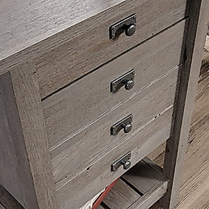 Sauder Cottage Road Pedestal Desk with Storage, Mystic Oak Finish