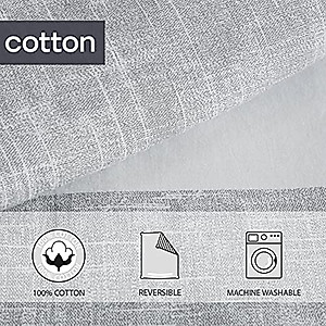 Poppy & Fritz | Stripe Collection| Duvet Cover Set- 100% Cotton Ultra Soft, All Season Bedding, Pre-Washed for Added Softness, Twin, Grey