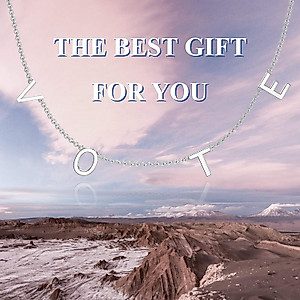 Vote Necklace s925 Sterling Silver Michelle Obama Initial Letter Vote Pendant Necklace Jewelry Gifts for Women Teen Girls Birthday