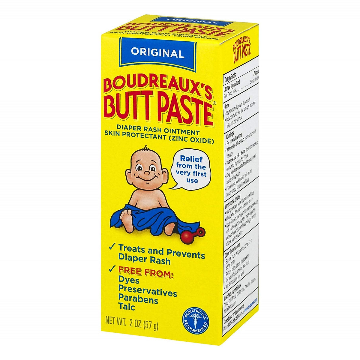 Boudreaux's Butt Paste Diaper Rash Ointment | Original Formula | 2-Ounces Tube | 1-Unit