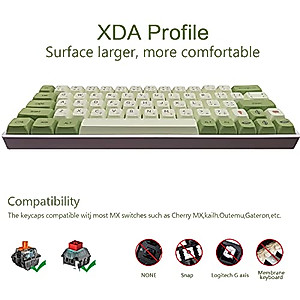 Matcha keycaps PBT 124 Keys XDA Profile Dye Sublimation ANSI Layout Set Japanese keycaps for Gateron Kailh Cherry MX Switches Mechanical Gaming Keyboards