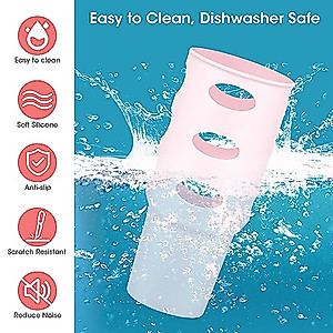 Winceed Silicone Sleeve for Stanley Quencher H2.0 30oz Tumbler with Handle, Protective Stanley Water Bottle Sleeve, Reusable Boot Cover for Stanley Cup (30oz, Rose Quartz)