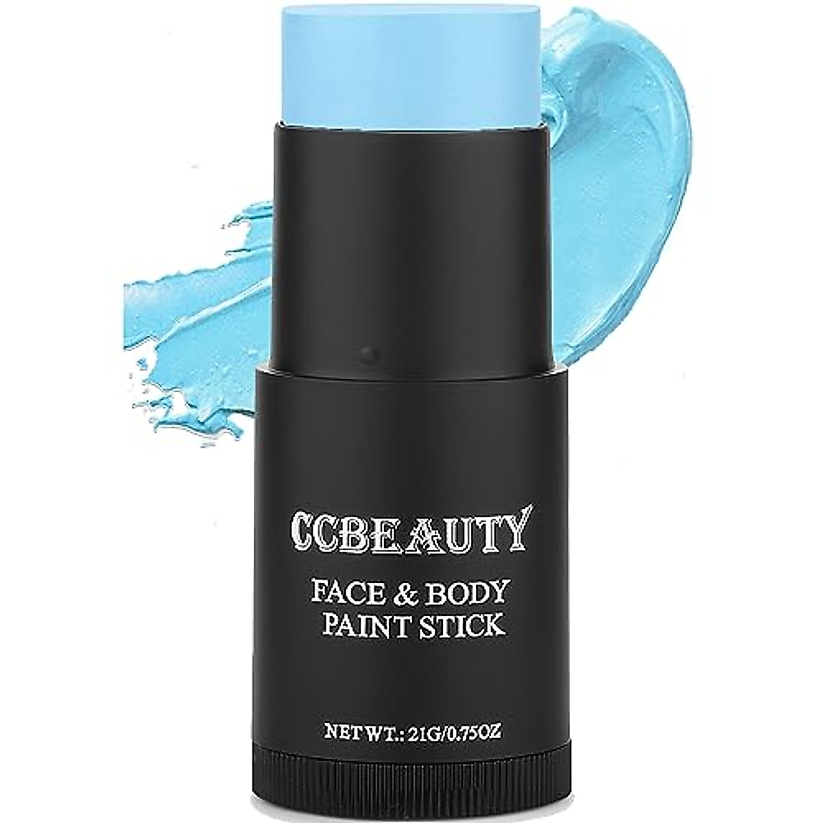 CCBeauty Light Blue Face Body Paint Stick, Blue Eye Black Sticks for Sports, Grease FacePaint Makeup, Hypoallergenic Foundation Avatar Sally Corpse Bride Halloween Cosplay Costume Makeup Parties