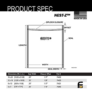 Faraday Defense 15pc Kit NEST-Z Faraday Bag EMP/Solar-Flare Prepper Ultra Thick - Military Grade Design, Superior Shielding Performance, Phones - Radios - Hard Drives - Tablets - Laptops MADE in USA