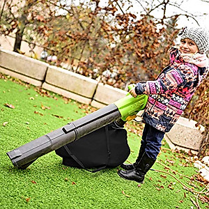 Luxiv Blower Leaf Bag 20 X 24 Inches, Black Leaf Blower Replacement Bag Leaf Blower Vacuum Bag with Zipper and Shoulder Strap (1, Black)