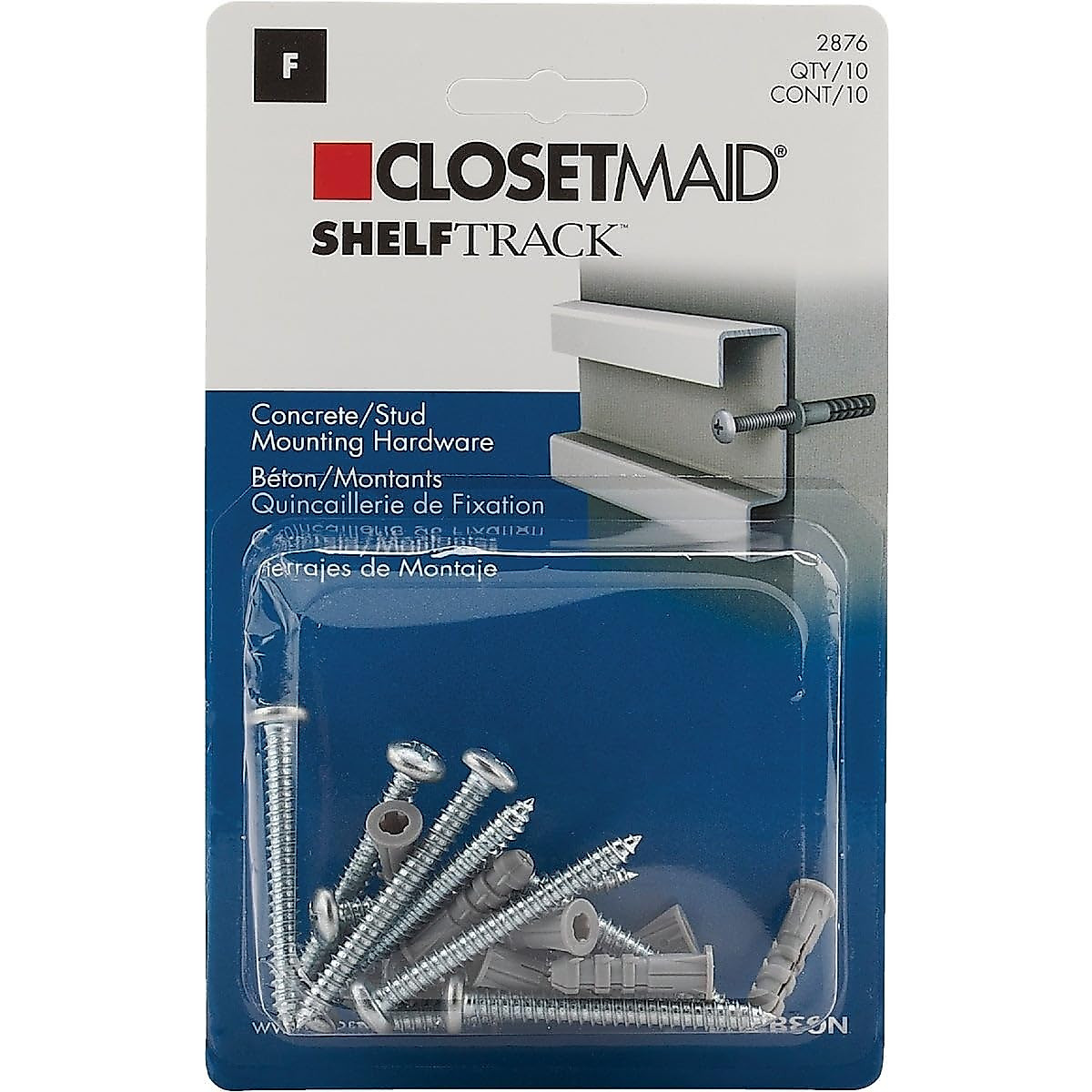 ClosetMaid 2876 Wall Anchors and Screws for Studs and Concrete, 10 Pack