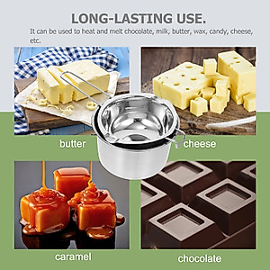 SEWACC 2 Pack Double Boiler Pot Set Chocolate Melting Pot with Stainless Steel Boiling Water Pot for Melting Chocolate Candy Candle Soap Wax (600ml)