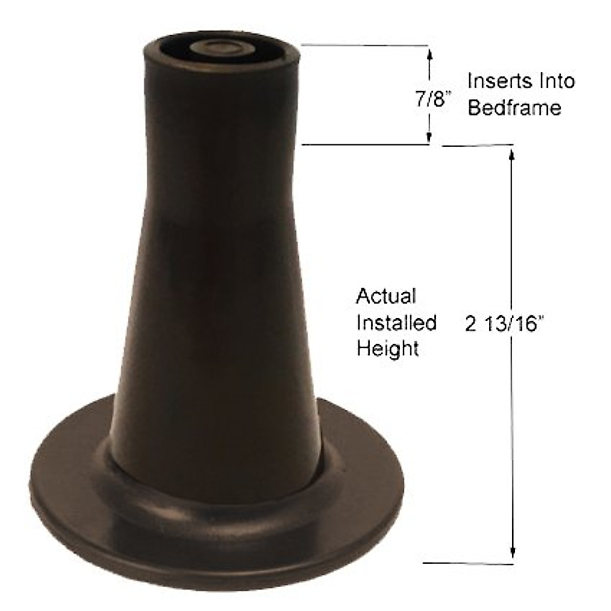 Home Paradise Bed Frame Feet Replacement | Tall Sturdy Cone Shaped Legs | Protect Your Floor by Changing Your Bed Wheels with These Bed Frame Glide | Dark Brown (4)