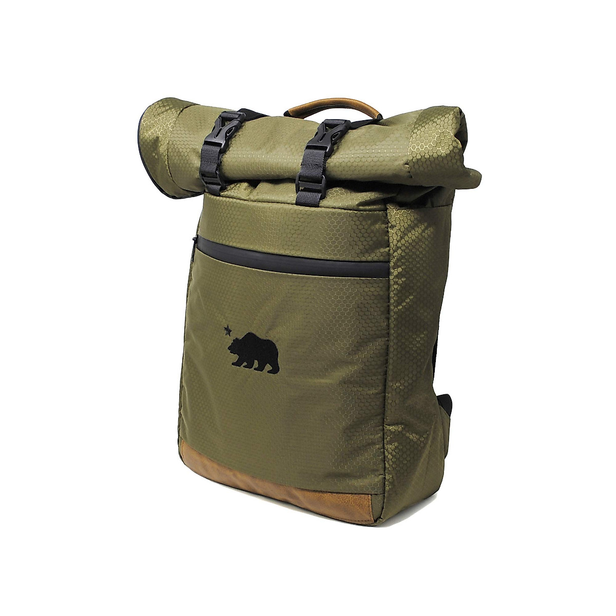 Cali Crusher 100% Smell Proof Roll Top Backpack - Water Proof - Hydroponics (Olive Green)