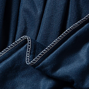 FLXXIE Velvet Duvet Cover Set, 3 Pieces Luxury Ultra Soft Zippered Flannel Comforter Cover Set, Navy Blue, King