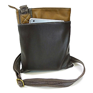 CHALA Swing CrossBody Phone Purse in Two Tone Colors- (Bag Only) Brown