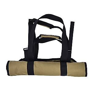 RvSky Household Garden Products Large Capacity Firewood Storage Bag Basket Oxford Cloth Outdoor Camping Wood Log Carrier(卡其)