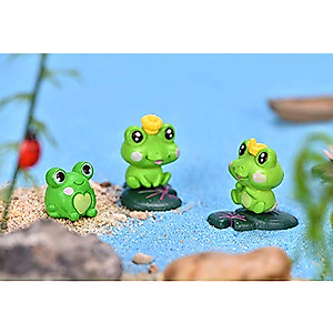 12 Pcs Resin Mini Frogs Cute Frog Miniature Figurines Animals Model Fairy Garden Miniature Moss Landscape DIY Terrarium Crafts Ornament Accessories for Home Décor (12 Pcs)