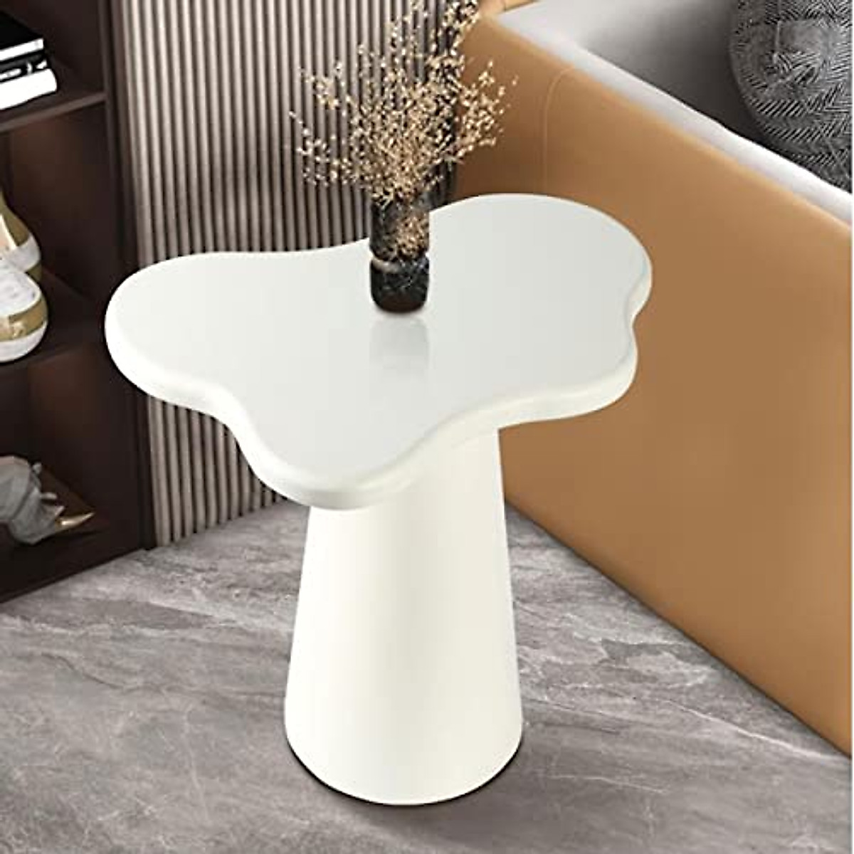GRFIT Side Table End Table Small Drinking Table, Cloud Shaped End Table,Nightstand，Side Table Coffee Table for Small Place,for Office, Living Room Balcony and Bedroom, White Tea Table Coffee Table