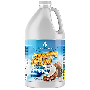 Bastion Antibacterial Foaming Hand Soap - Coconut Dream Hand Wash - Bulk Refill Jug. Coconut Dream Scented. Non-toxic. Made in the USA.(Foaming Dispenser Required) (Coconut, 1/2 Gallon (64 oz))