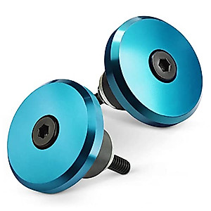 MARQUE MTB Handlebar Plug Ends – Mountain Bike Bar End Plugs for Straight Handlebars, MTB Accessories End Caps, Expandable Adjustable Locking Mechanism Also Suitable for BMX, 2 Per Set (Blue)