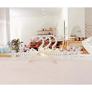 5 Pcs Plastic Artificial Pearl Pants Hangers Jeans Hangers Delicate Clothes Hangers with Clip for Trousers Skirts Jeans Slacks Pants,9.4 Inch