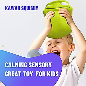 Anboor 9.8 Inches Jumbo Squishies Green Monster Kawaii Soft Slow Rising Scented Squishys Stress Relief Kids Toys