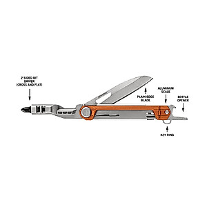 Gerber Gear Armbar Slim Drive Pocket Knife EDC Multitool with Screwdriver, Bottle Opener, Burnt Orange