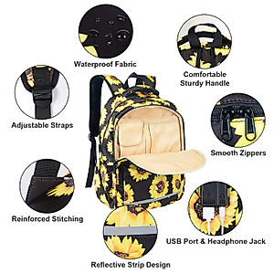 Goodking College School Backpack for Girls Women,Water Resistant Casual Daypack Laptop Backpack