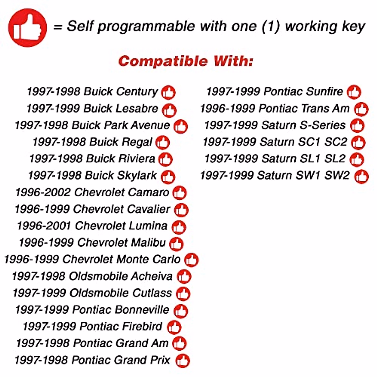 KeylessOption Keyless Remote Car Key Fob for Chevy Oldsmobile Buick Pontiac 16245100-29