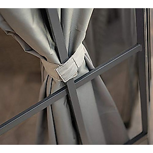 Sojag Accessories Set of 4 12' x 14' Polyester Outdoor Curtains for Savino Gazebo Sun Shelter, Grey