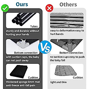 JUSONEY Baby Playard,Baby Playpen with Mat,50”×50” Baby Playpen for Toddler with Gate, Indoor & Outdoor Playard for Kids Activity Center with Anti-Slip Base,Sturdy Safety,Soft Breathable Mesh-Black