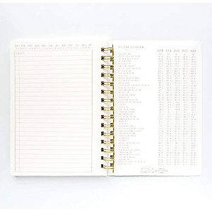 DesignWorks Ink A5 6" x 8.25" Juniper Green Textured Paper Notebook Journal with Gold Accents, Lined Pages, and Durable Spiral Binding for Work, Writing, Journaling