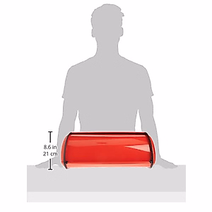 Home Basics Stainless Steel Bread Box with Roll Up Lid, For Easy Kitchen Counter Storage, Bread Bin Holder, Red
