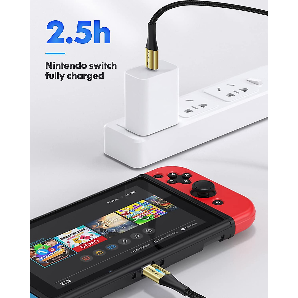 JIUWFOX USB C to USB C Cable,[2-Pack 8ft+4ft], USB C Charger Cable 100W/5A Fast Charging, for Samsung Galaxy S23/S22/S21, MacBook Pro 2020, iPad Pro 2020, LG, Pixel, Switch, and More.