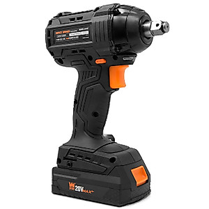 WEN Cordless Impact Wrench, Brushless with 20V Max 2.0 Ah Lithium-Ion Battery and Charger (20107)