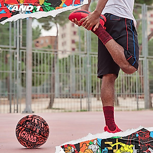 AND1 Chaos Basketball: Official Regulation Size 7 (29.5 inches) Rubber Basketball - Deep Channel Construction Streetball, Made for Indoor Outdoor Games