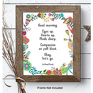 Lin-Manuel Miranda Good Morning Merchandise - Positive Quotes Wall Decor Poster - Motivational Wall Art - Bathroom Decor for Women - Unique Funny Housewarming Gift for Her, Wife - 8x10 Room Decoration