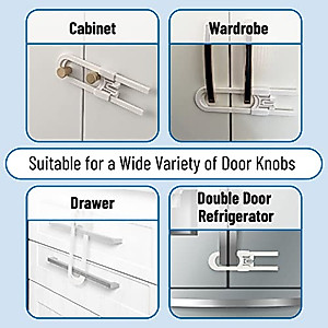 Bates- Cabinet Locks for Babies, 8pcs, Adjustable, U-Shaped Child Locks for Cabinets, Child Proof Cabinet Latches, Baby Proofing Cabinets, Baby Proof Cabinet Locks, Child Safety Cabinet Locks
