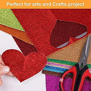 DIYASY 20 Pcs Glitter Faux Leather Sheets, Shiny PU Leather Fabric Sheet for DIY Crafts Wedding Sewing Making Earrings Cricut Bows Clips Christmas Decoration Party Favors, 8.3 x 11.8 Inches