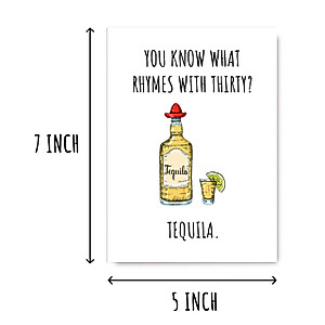 NTVShop You Know What Rhymes With Thirty - Funny 30Th Birthday Card - 30Th Birthday Gift For Her Or Him - Turning 30 Card For Sister Brother Or Coworker