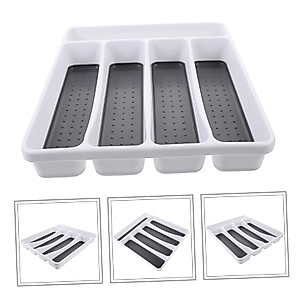 COLLBATH Storage Tray Kitchen Utensils Organizer Plastic Spoon Plastic Tray Compartment Silverware Drawer Organizer Silverware Organizer for Drawer Compartment Silverware Organizer Storage