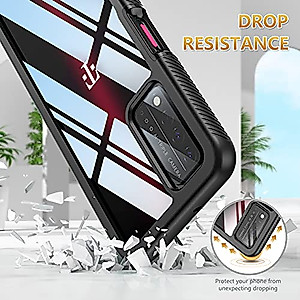 JXVM for T-Mobile Revvl V Plus 5G Case with Built in Screen Protector, Full Body Rugged Case for T-Mobile Revvl V+ 5G, Protective Phone Cover 6.82 inch 2021 (Black)