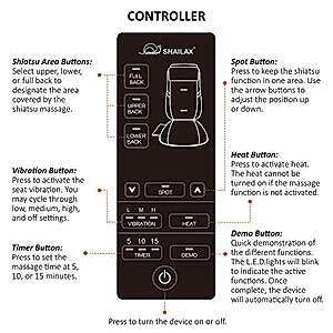 Snailax Back Massager with Heat,Shiatsu Massage Seat Cushion,8 Flexible Nodes Massage for Full Back Massage Chair Pad,Chair Massager for Office,Home Use