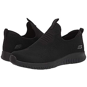 Skechers Women's Slip on Athletic Food Service Shoe, Black, 8