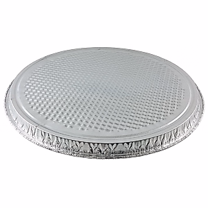 PACTOGO 12" Round Aluminum Foil Pizza Pan - Disposable Waffle Bottom Baking Sheets Made in USA (Pack of 12)